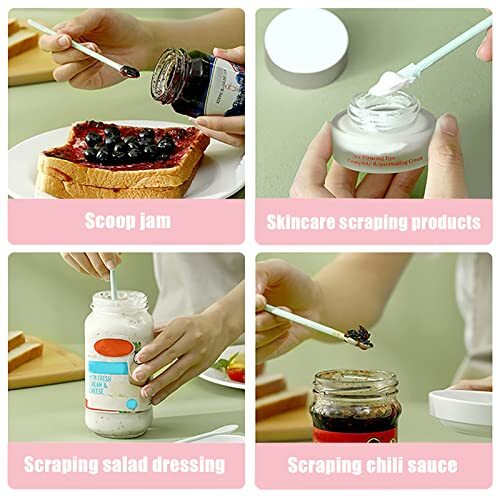 6 Pack Mini Silicone Spatula Set Double Ended Jar Scraper Tiny Spatula ...