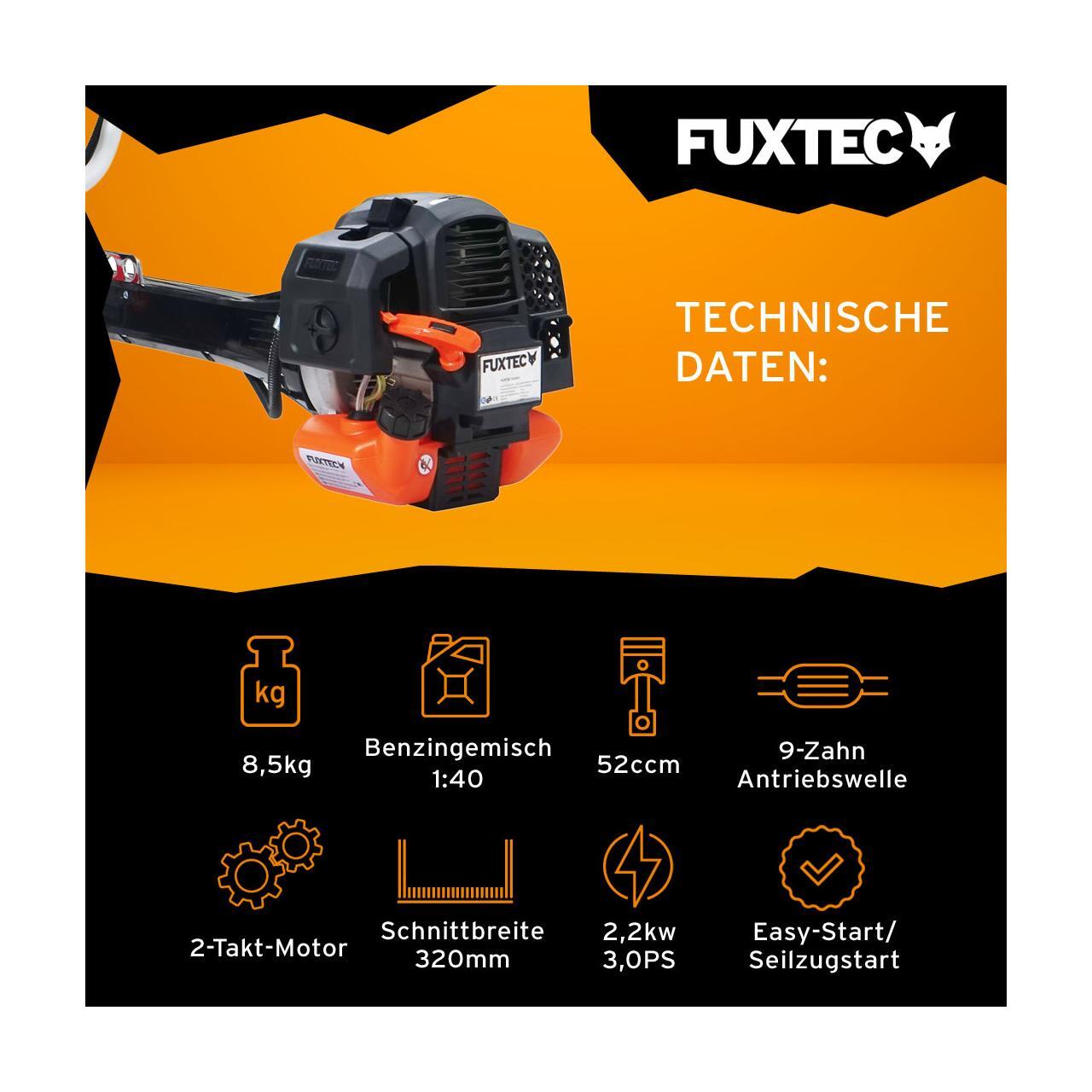FUXTEC FX-PS152 Benzin Profi Motorsense Rasentrimmer Freischneider ...