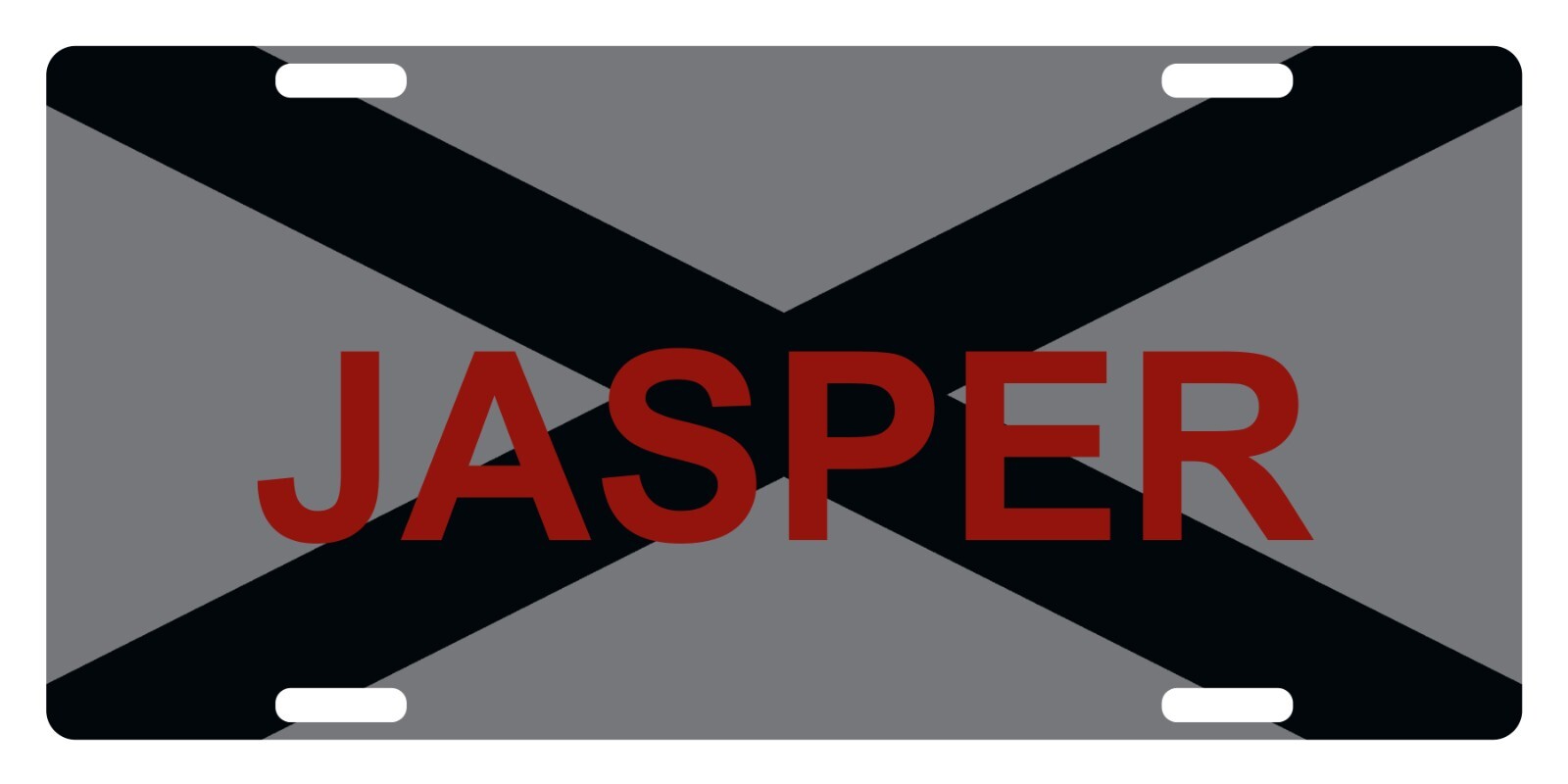 Alabama State Flag License Plate Gray & Black Version Jasper | eBay