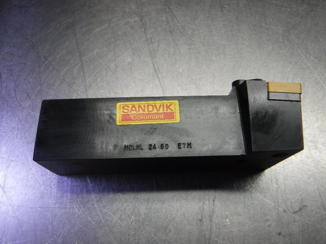Sandvik 1.5" x 1.5" Indexable Lathe Tool Holder 6" OAL MCLNL 24 6D ...