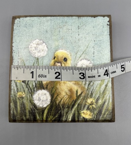 Spring Duck Block Sign Rustic Mini Art Farm House Primitive Duckling ...