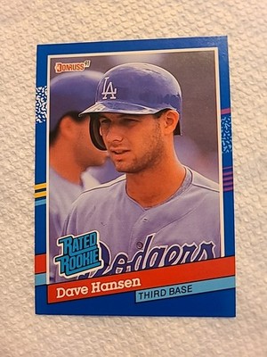 1990 Leaf Dave Hansen #45 Rated Rookie Los Angeles Dodgers Baseball ...