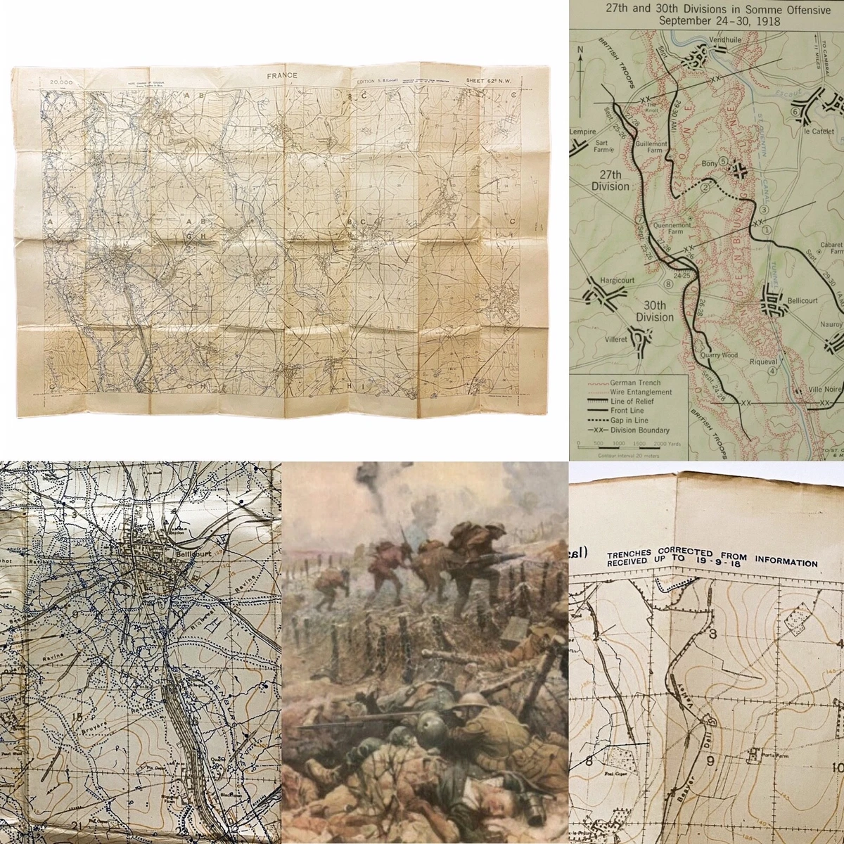 Drawn Ww1 Battlefield Maps Paper