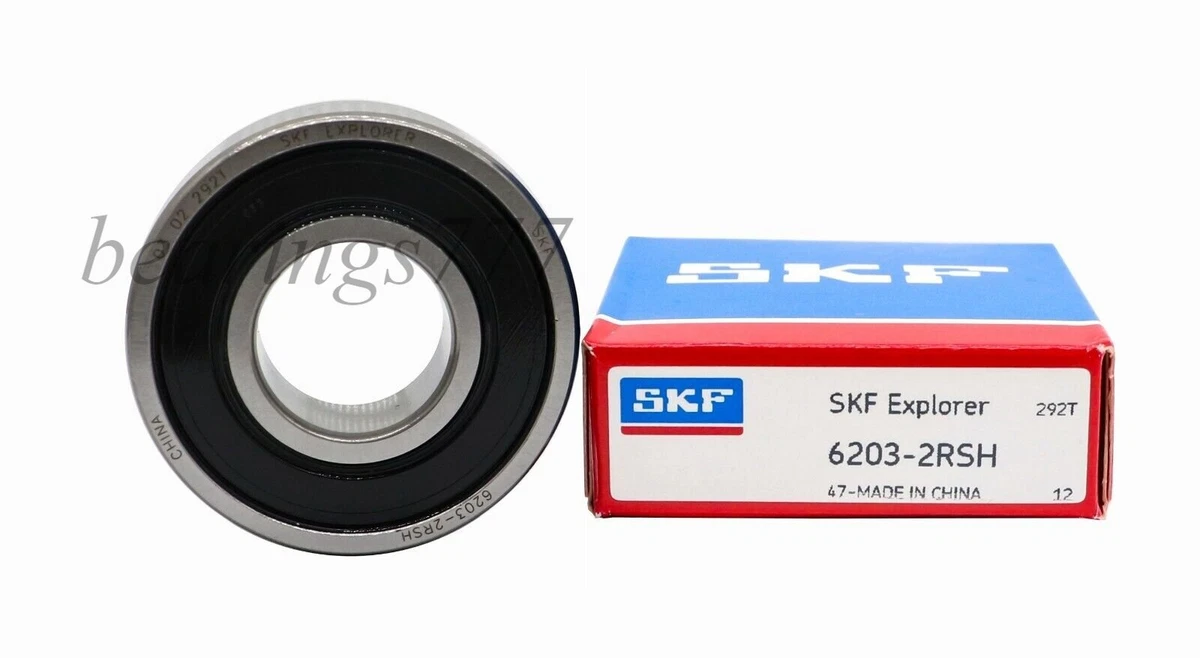SKF 6203-2RSH WT DEEP GROOVE BALL BEARING, RUBBER SEALED