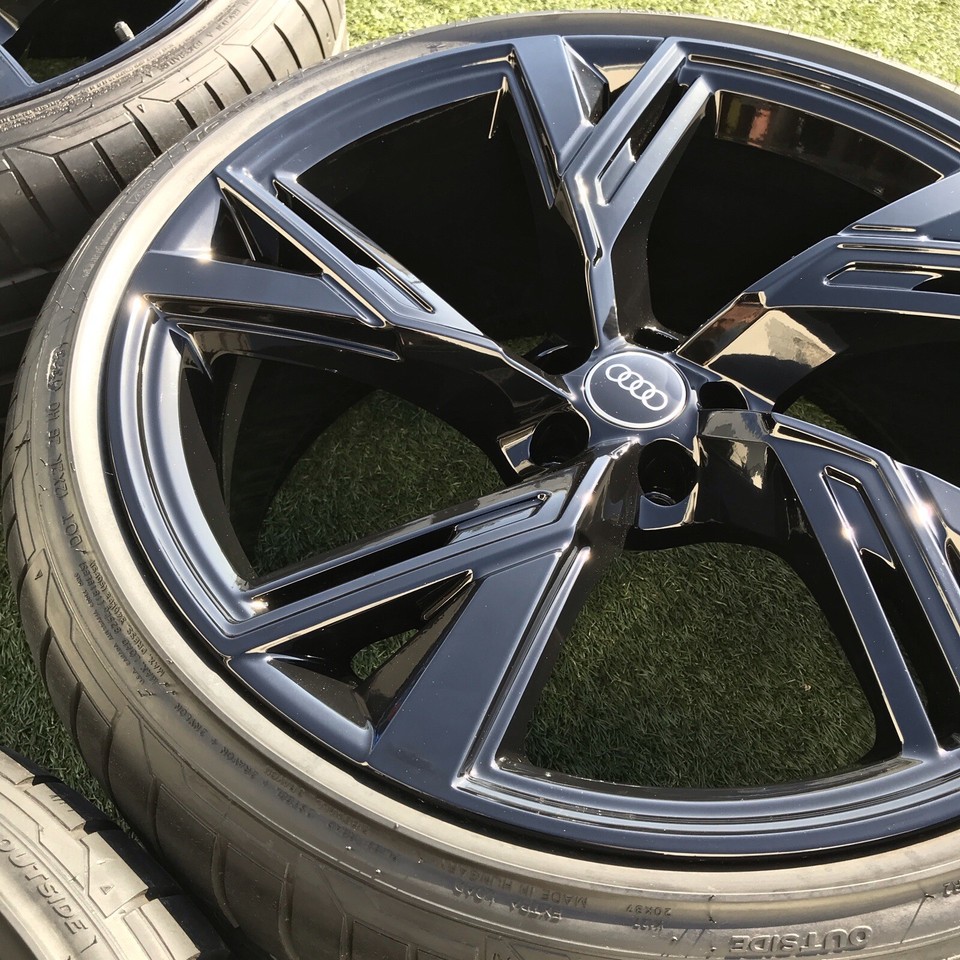22 AUDI RIMS RS6 RS7 STOCK FACTORY OEM SET 4 WHEELS TIRES NEW GLOSS ...