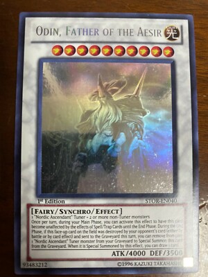 Yugioh Odin, Father of the Aesir STOR-EN040 Ghost Rare Very Light Play ...