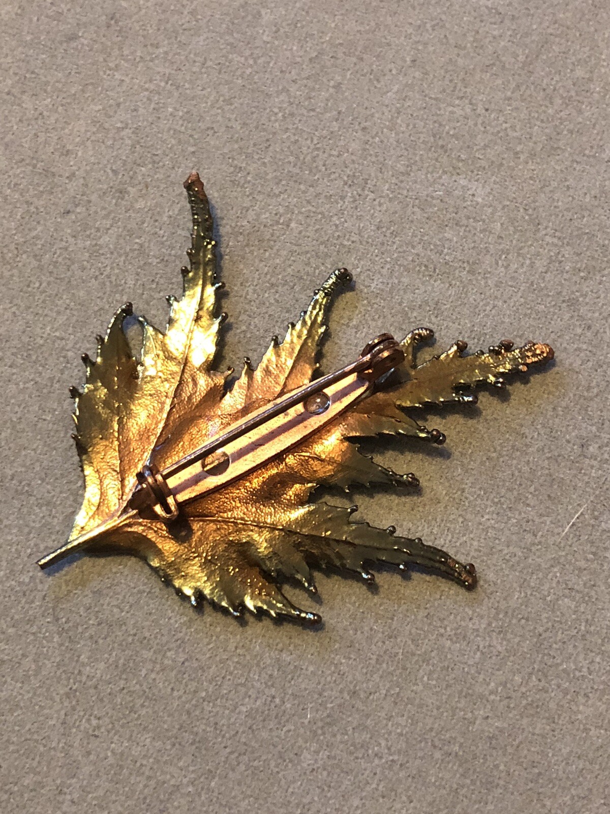 Vintage Brooch Fall Gold Leaf Tricolors Elegant Fine … - Gem