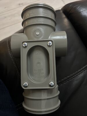 System 2000 Soil Access Pipe Double Socket 2 Boss PVCu Grey 82mm SWA31 | eBay UK