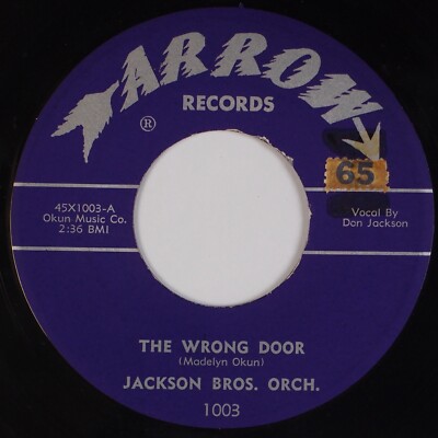 JACKSON BROS. ORCH: The Wrong Door US Arrow R&B Soul Rock 45 Orig HEAR ...