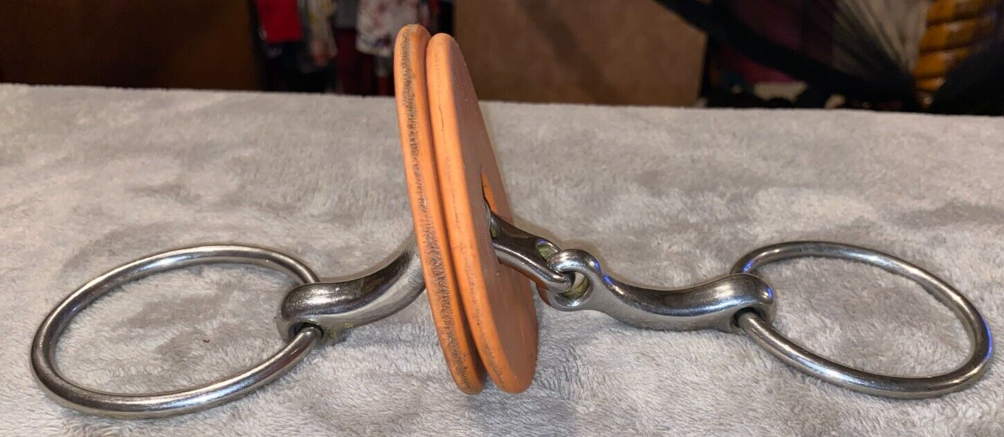KORSTEEL 5 1/4'' LOOSE RING DOG BONE ENGLISH BIT WITH RUBBER CHEEK GUARDS | eBay