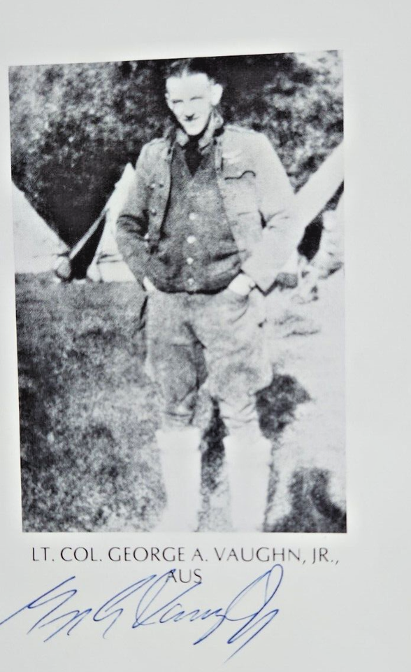GEORGE A VAUGHN SIGNED 8X10 PHOTO BIO 2nd Highest American WWI ACE ...