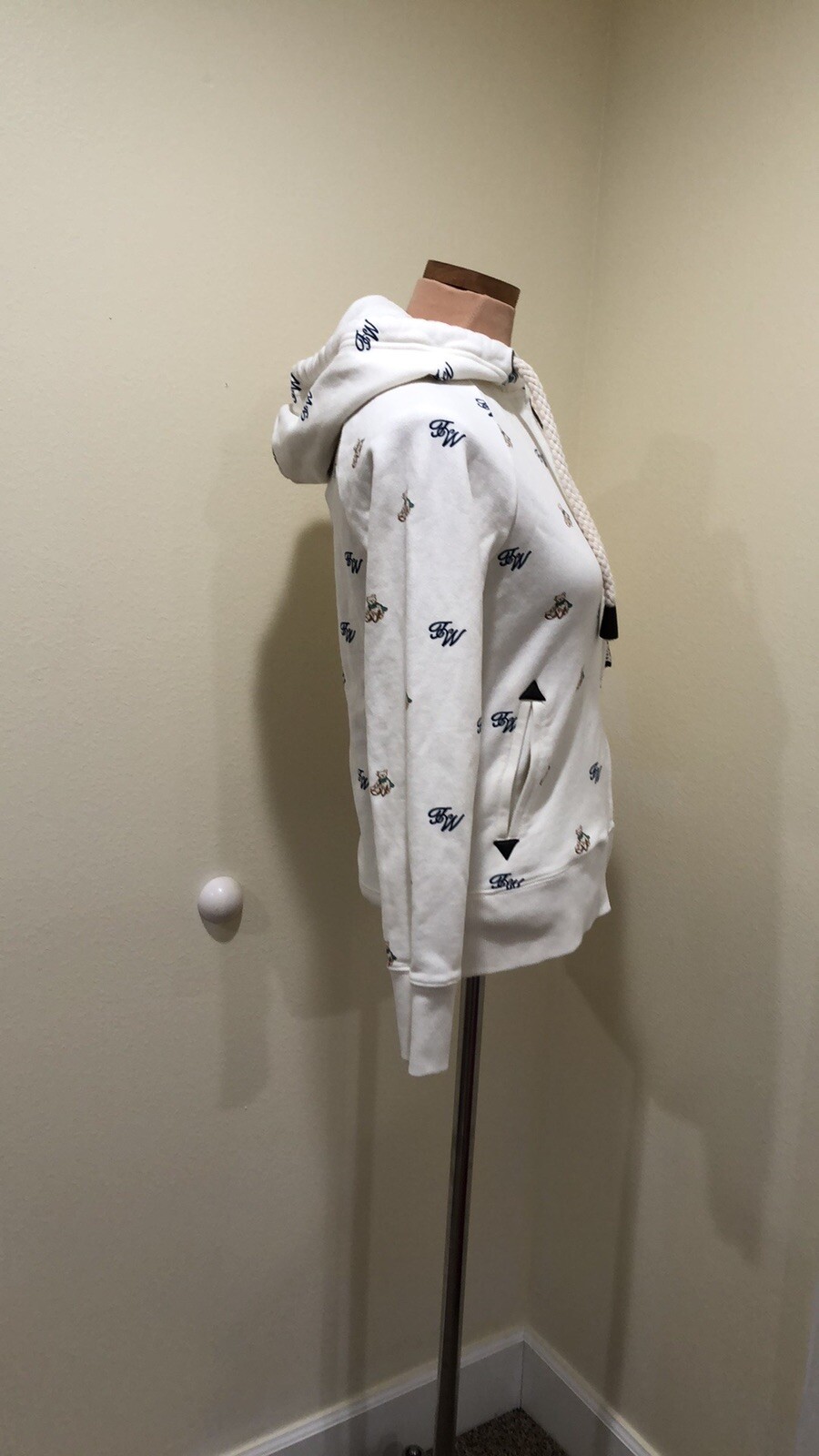 Teenie Weenie Full Zip Teddy Bear Logo Print Hood Swe… - Gem