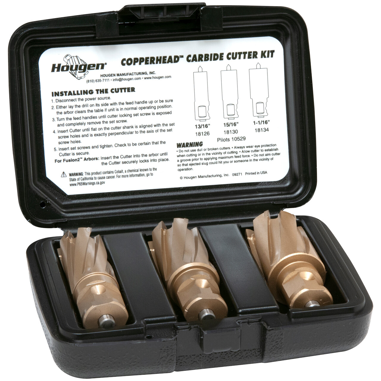 Hougen 18985-1 Copperhead Carbide Cutter Kit - 13/16, 15/16, 1-1/16" 1 ...