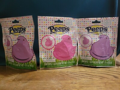 Lot Of 3 Peeps Easter Bath Bombs Scented Gift 2 Grape 1 Strawberry | eBay