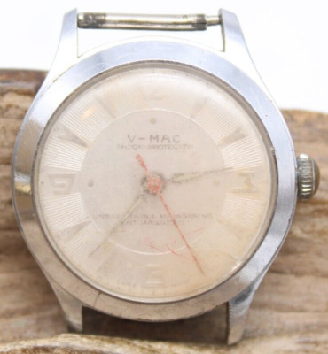 V-MAC SWISS ANTIMAGNETIC MEN'S WATCH 31.6mm 17.2mm LUG FOR REPAIR (RQ ...