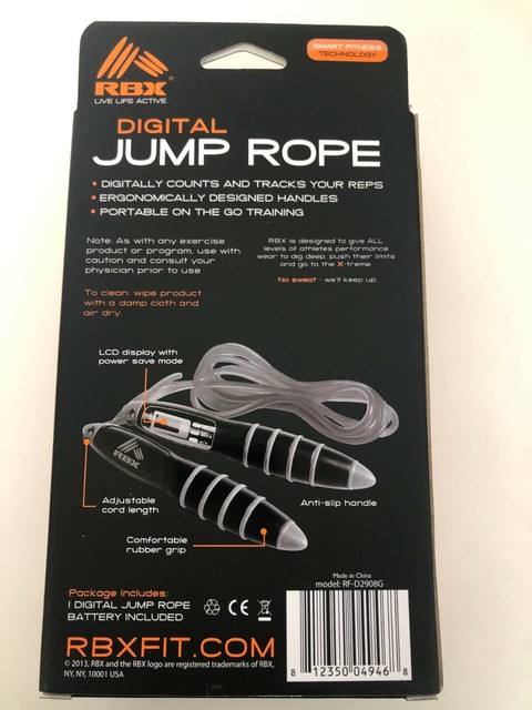 RBX Active Digital Jump Rope Grey 812350049468 for sale online | eBay
