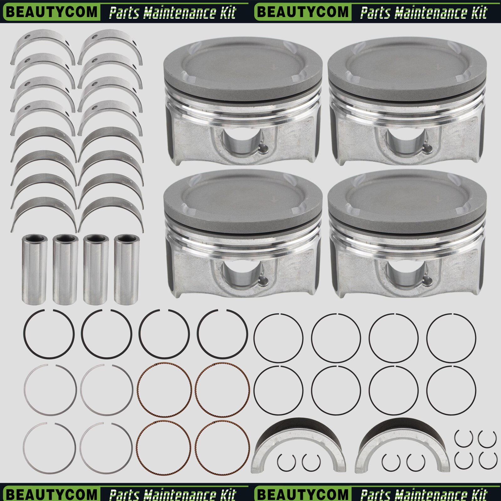 Main Rod Bearing & Piston & Rings Fit 2011-2015 Chevrolet Cruze ...