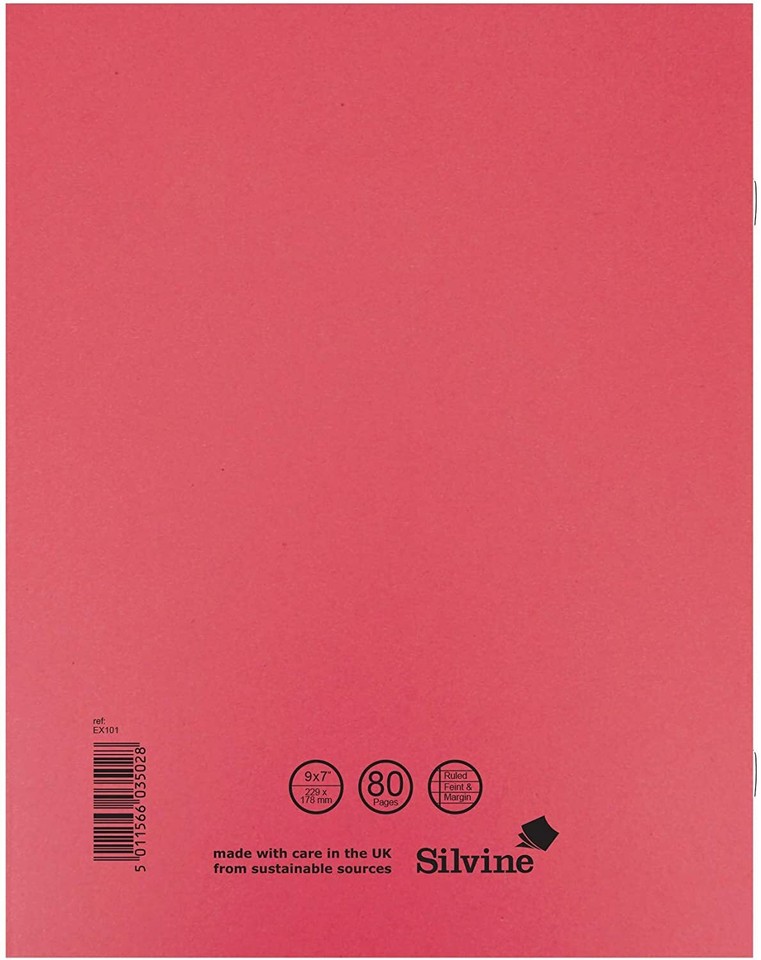 Silvine A4 A5 Exercise Books School Notebooks 80 pages Class Children ...