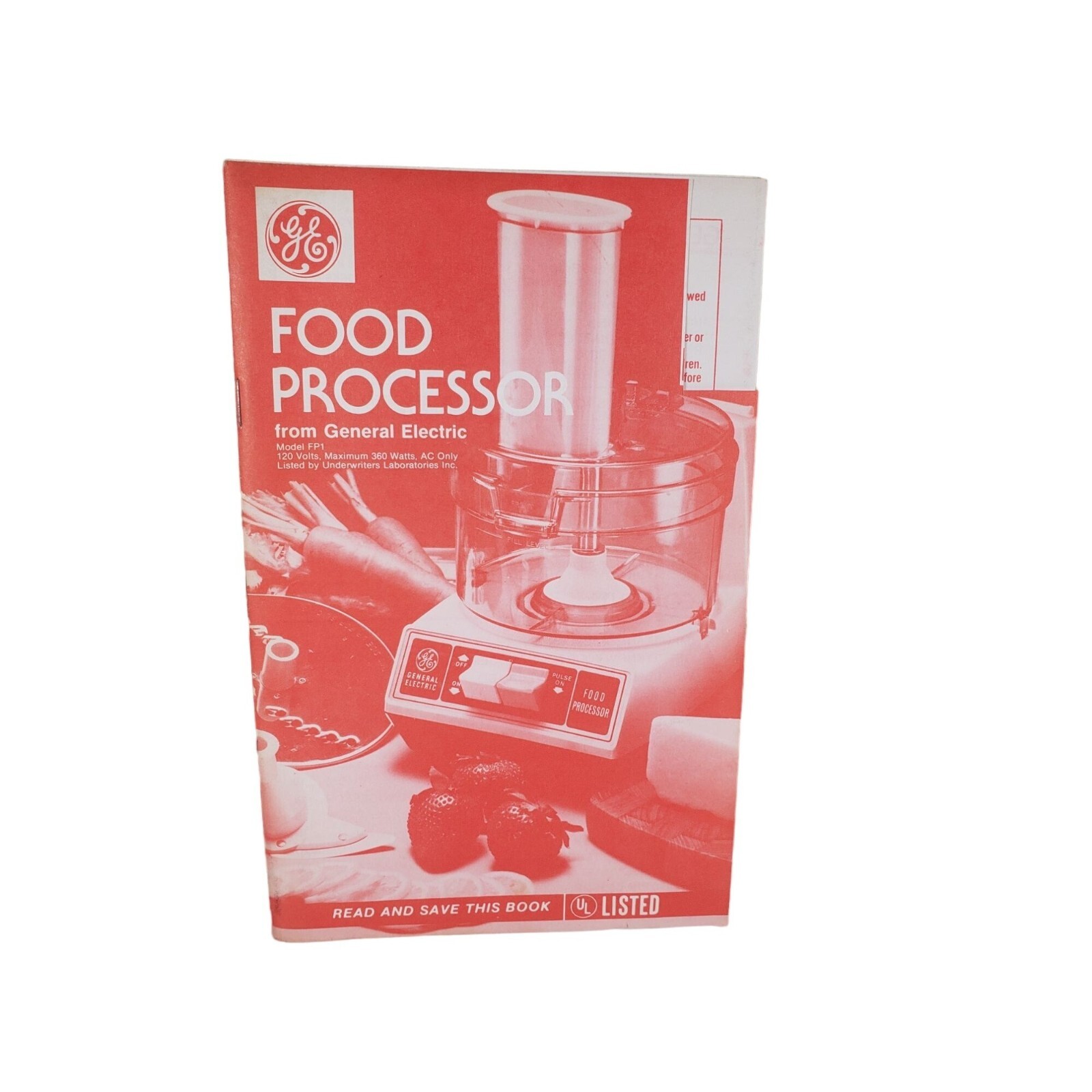General Electric Food Processor Instructions & Recipe Booklet Vintage ...
