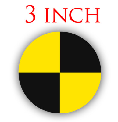 3 inch CRASH TEST DUMMY warning circles, 3M and laminated high gloss ...