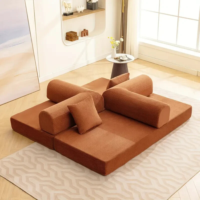 Ohmu - Teddy Couch 79in Convertible Love seat Sofa W/ Pull Out Corduroy ...