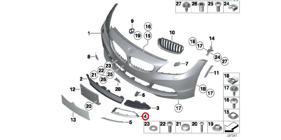 BMW Z4 E89 Black Lower Bumper Grille Trim - Left (JS) - 51117203793 ...