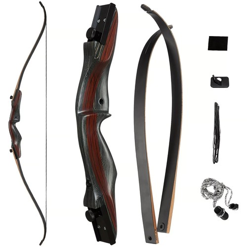 62" 50lbs Takedown Recurve Bow Set, Wooden Archery Bow For Outdoor Practice | eBay