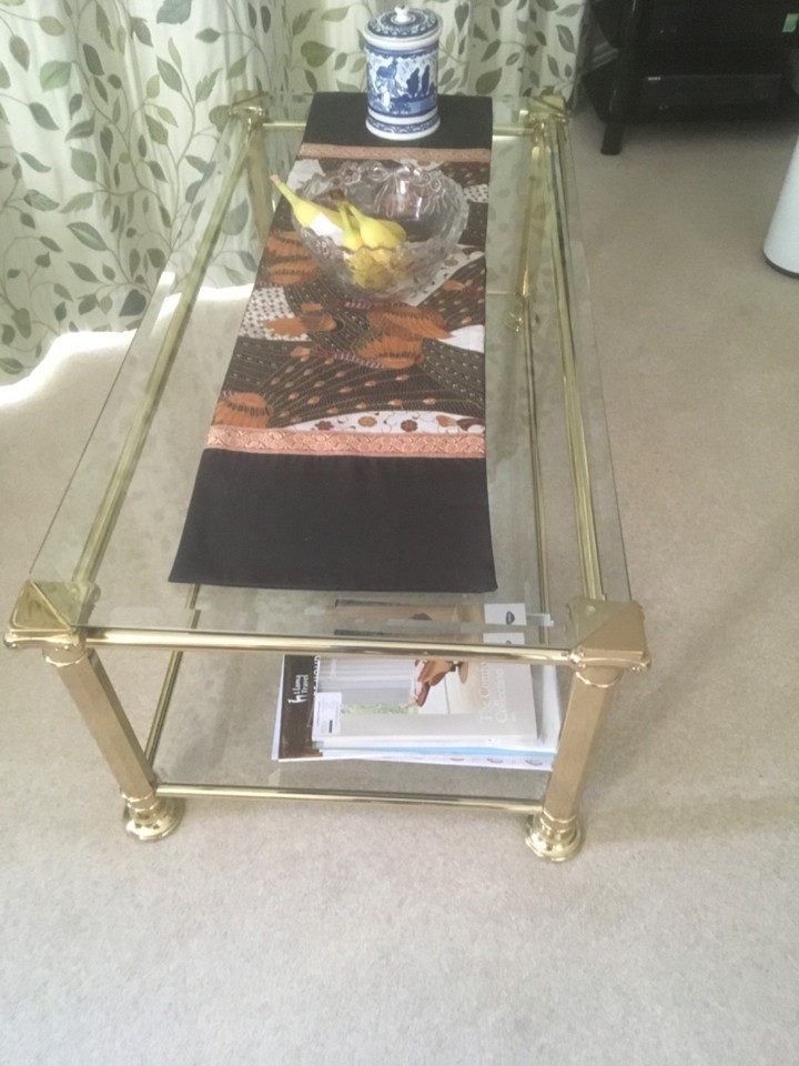 Two tier glass coffee table. | eBay UK