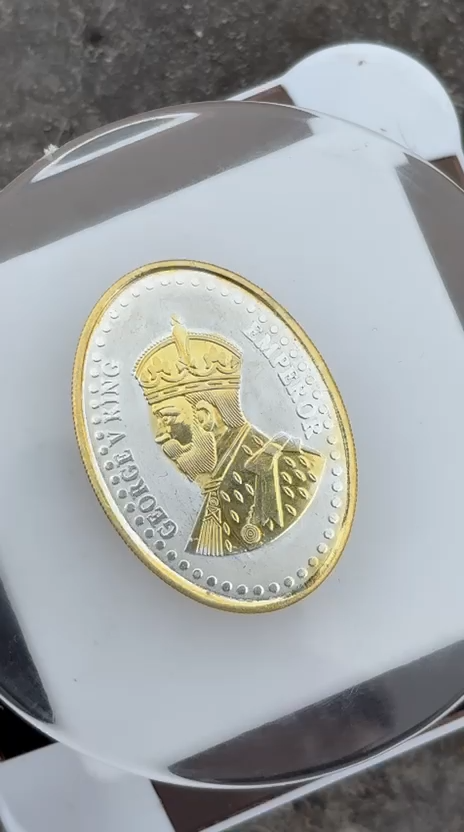 "George V King" Emperor 10 Grams Silver Coin 999 Purity Gold Polished ...