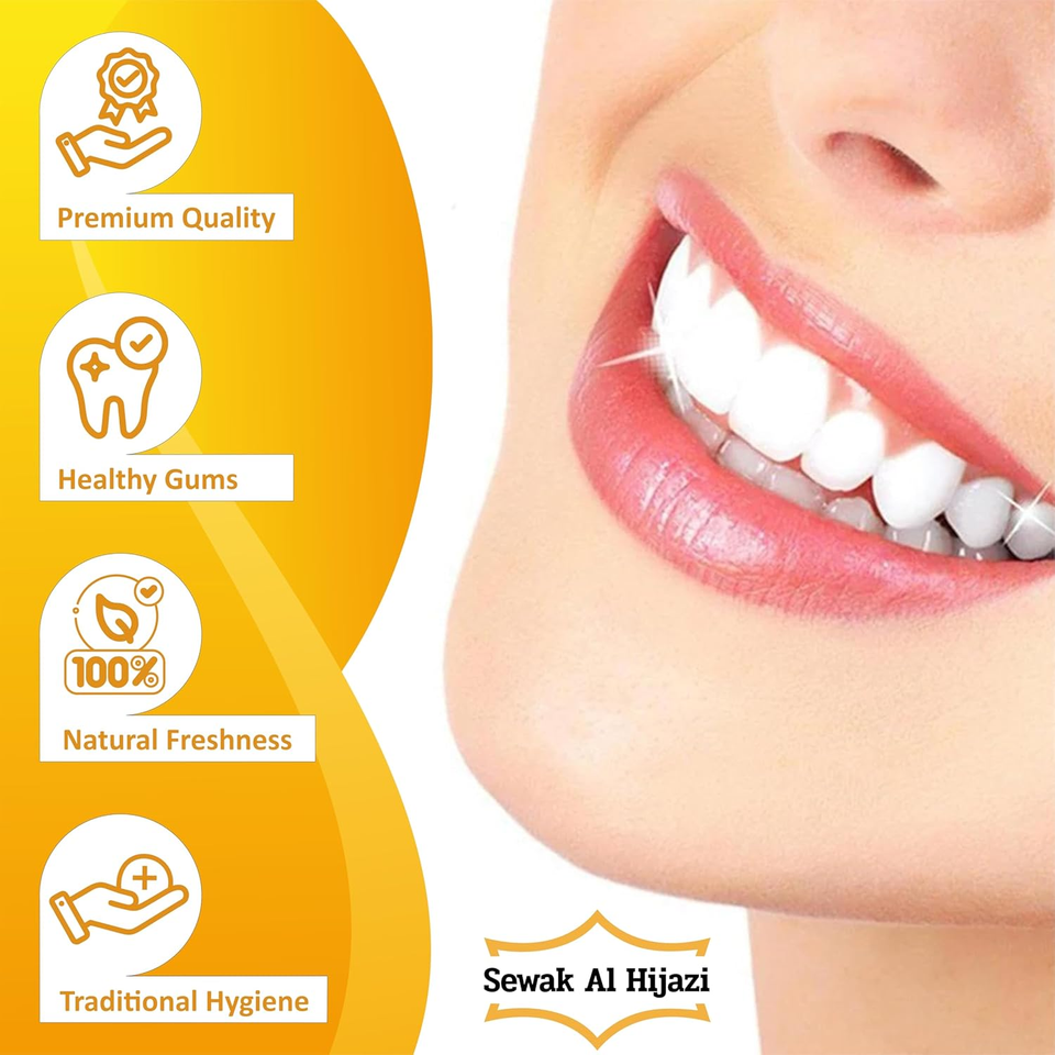 Pack of 12 Miswak Sticks Natural Toothbrush for Teeth Whitening Oral ...