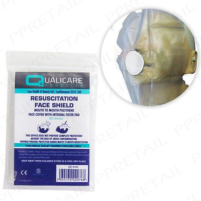 3 x CPR RESUSCITATION FACE MASK SHIELD Mouth To Mouth Emergency First ...