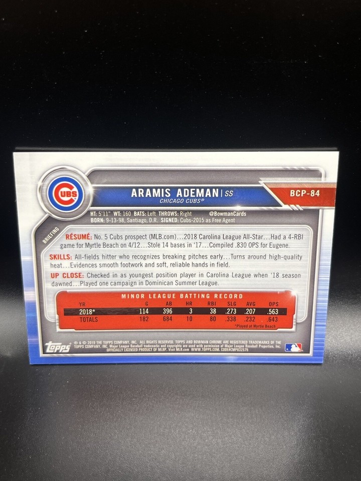 2019 Bowman Chrome Prospects Atomic Aramis Ademan Chicago Cubs #BCP-84 | eBay