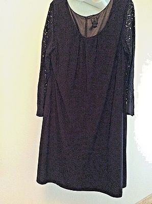 Heidi Weisel Black Dress Size 1x with lace sleeves | eBay