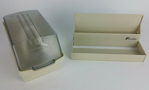 Vtg Lot of 2 Fellowes 3.5" Diskette Tray Disk Holder Storage w/Dividers ...