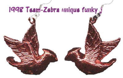 Funky Mini Winged Flying RED CARDINALS EARRINGS St Louis Bird Fan Charm ...