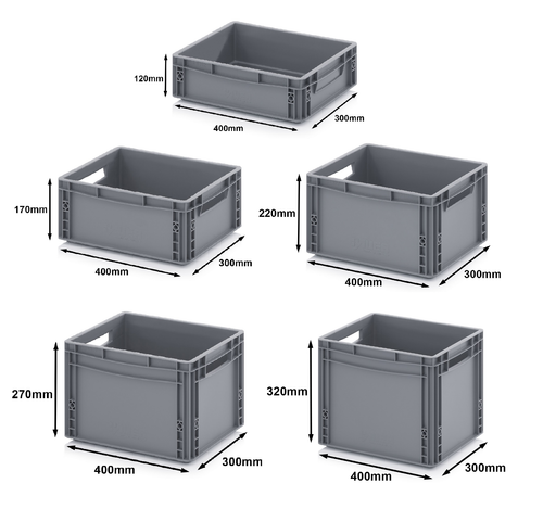 400 x 300 Euro Stacking Heavy Duty Plastic Storage Containers Boxes ...