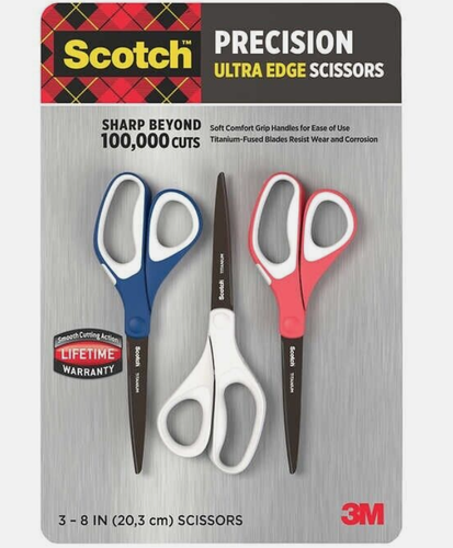 3x 3M SCOTCH ULTRA EDGE TITANIUM SUPER SHARP PRECISION SCISSORS | eBay ...