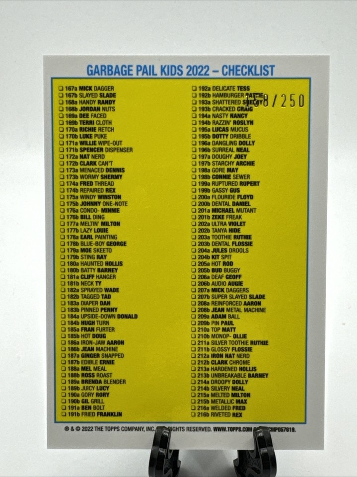 Garbage Pail Kids 2022 Topps GPK Chrome S5 204b Kit Spit Purple Wave ...