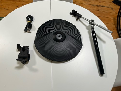 Roland V-Drums CY-8 Dual Zone Cymbal with Arm/Stand, Roland Clamp & TRS ...