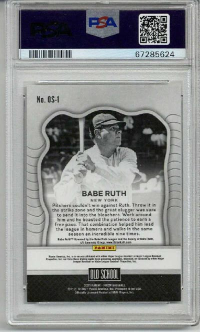 2021 PANINI PRIZM OLD SCHOOL #OS-1 BABE RUTH NEW YORK YANKEES PSA 10 ...
