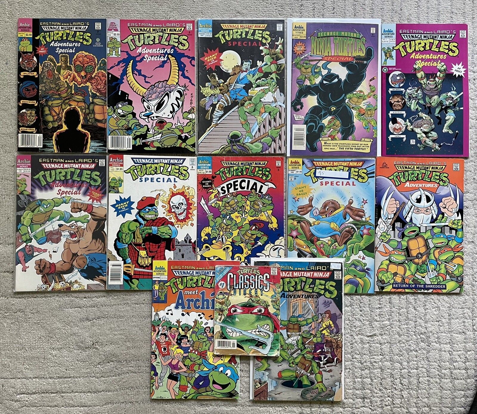 TMNT Adventures Special Lot Archie - Rare Summer, Spring & Winter 94 ...