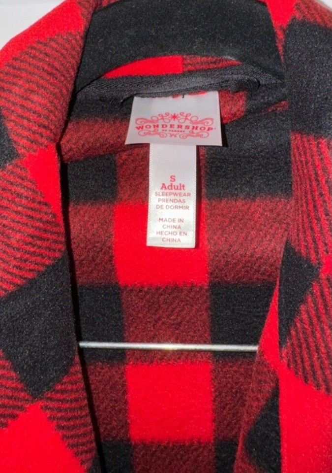 Womens Buffalo Check Red Fleece Robe. Size Small (Fits Like Med). New ...