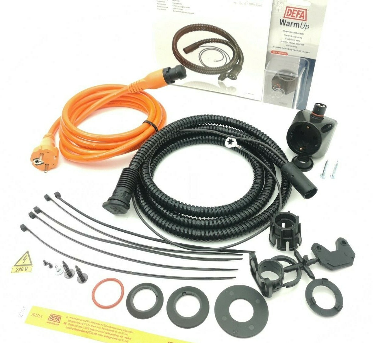 DEFA 460960 + 460939 + 460829 Interior Heater Connection CABLE + Socket ...