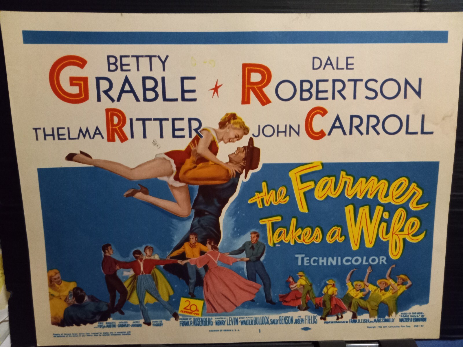 Title Card 1953 FARMER TAKES A WIFE Betty Grable John Carroll Dale ...