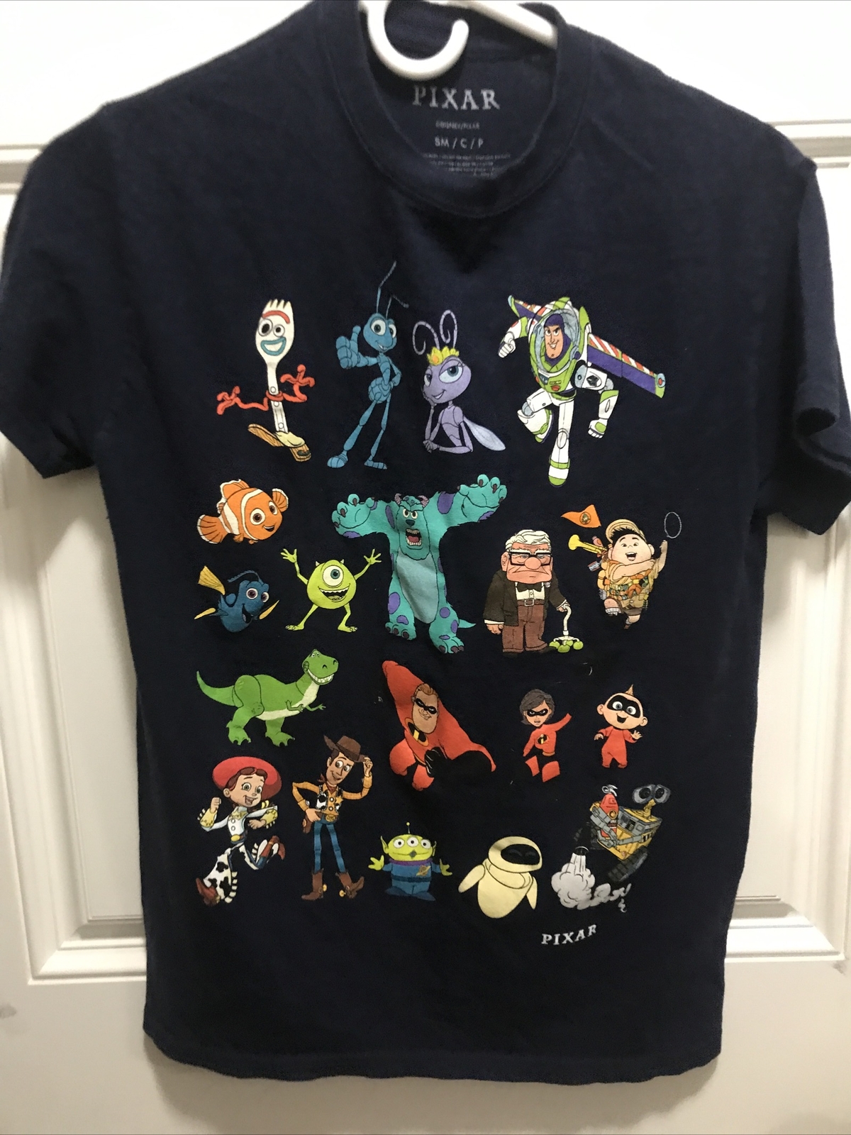 Pixar Disney T-shirt Animation Characters Blue Size S… - Gem