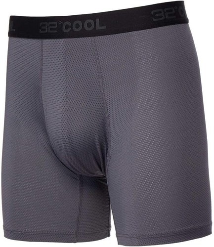 32 Degrees Cool Men Underwear 2-Pack Boxer Brief, Black/Grey, Size ...