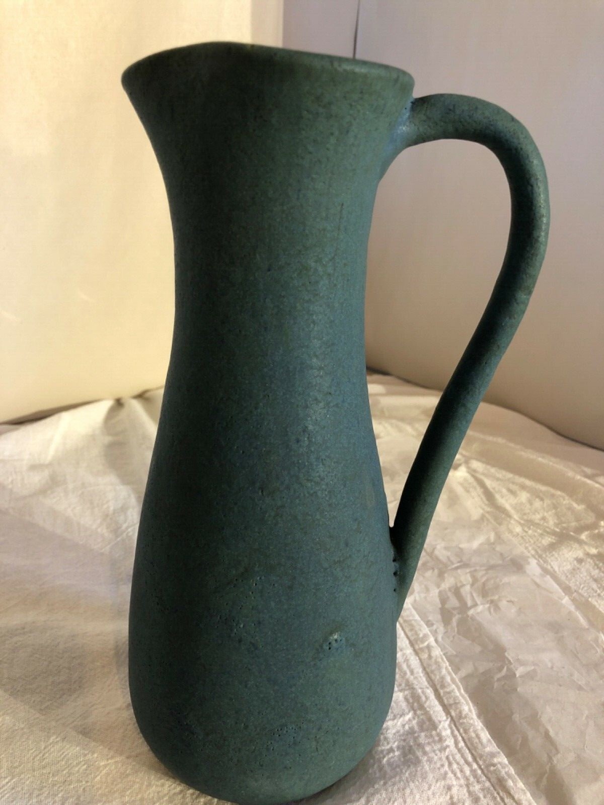 Merrimac Pottery Co Pitcher/Ewer-1902-1908-Matte Blue-Arts & Crafts ...