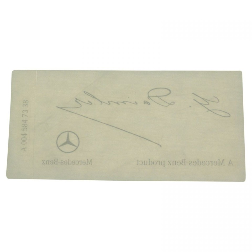 OEM Clear Windshield Glass Decal Daimler Signed Signature for Mercedes ...