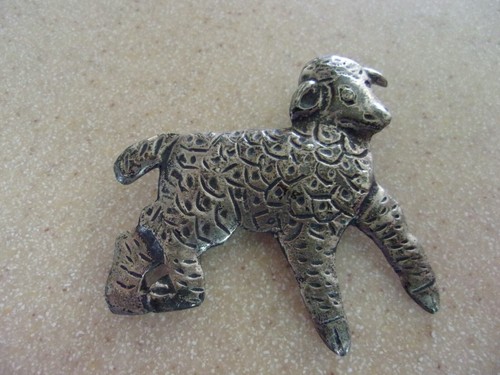 Sterling Silver Lamb Sheep pin 1.75" long VINTAGE MM12 | eBay