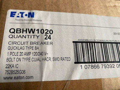 (24 PACK) Eaton QBHW1020 20A Thermal Circuit Breaker 786679392058| eBay